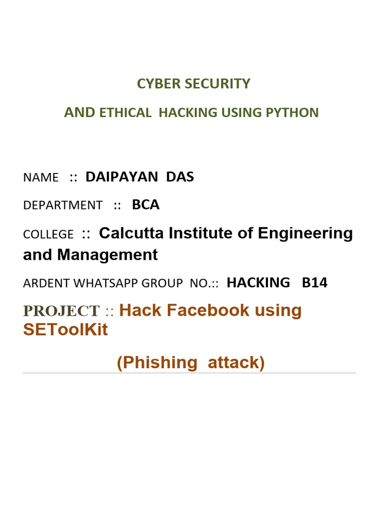 FORMAT OF CYBER SECURITY PROJECT REPORT | PDF | Security Hacker | Security