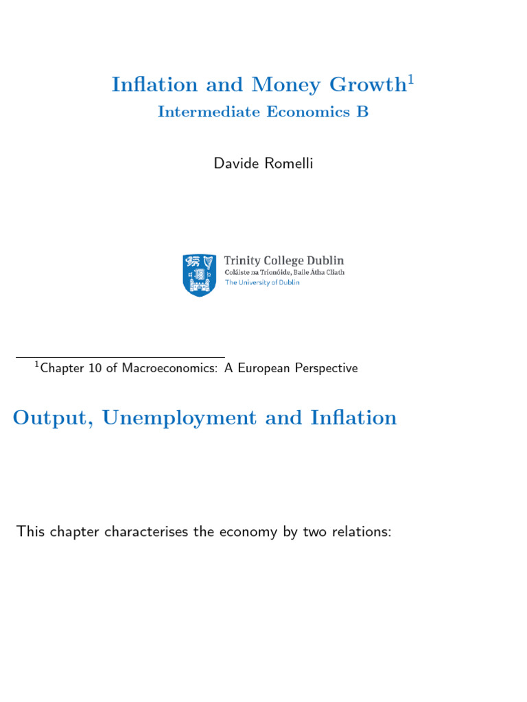 Inflation and Money Growth Analysis | PDF | Inflation | Phillips Curve