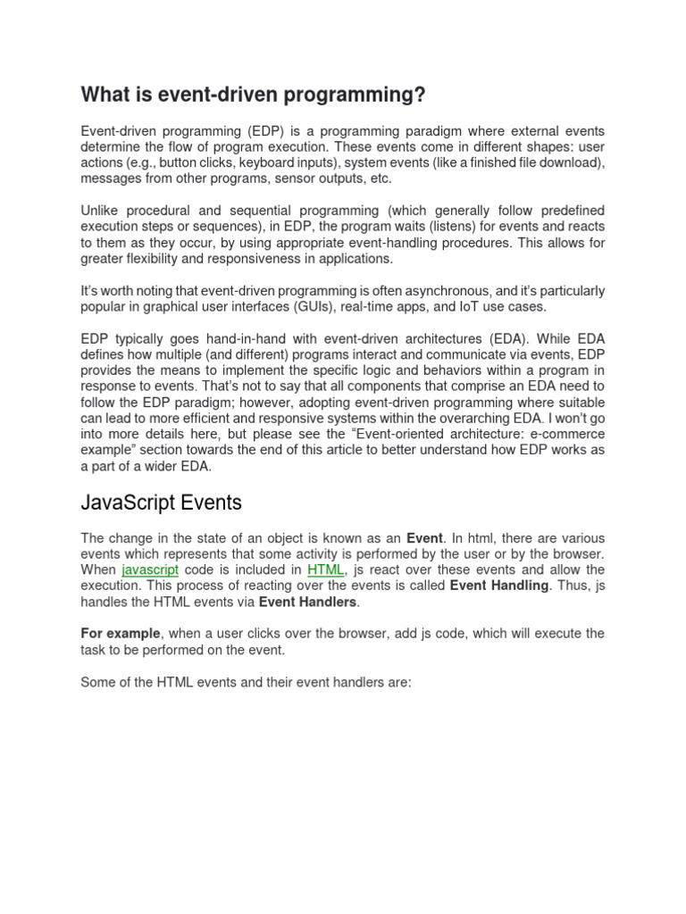 Event Driven Programming Bsit-2 | PDF | Java Script | Queue (Abstract ...