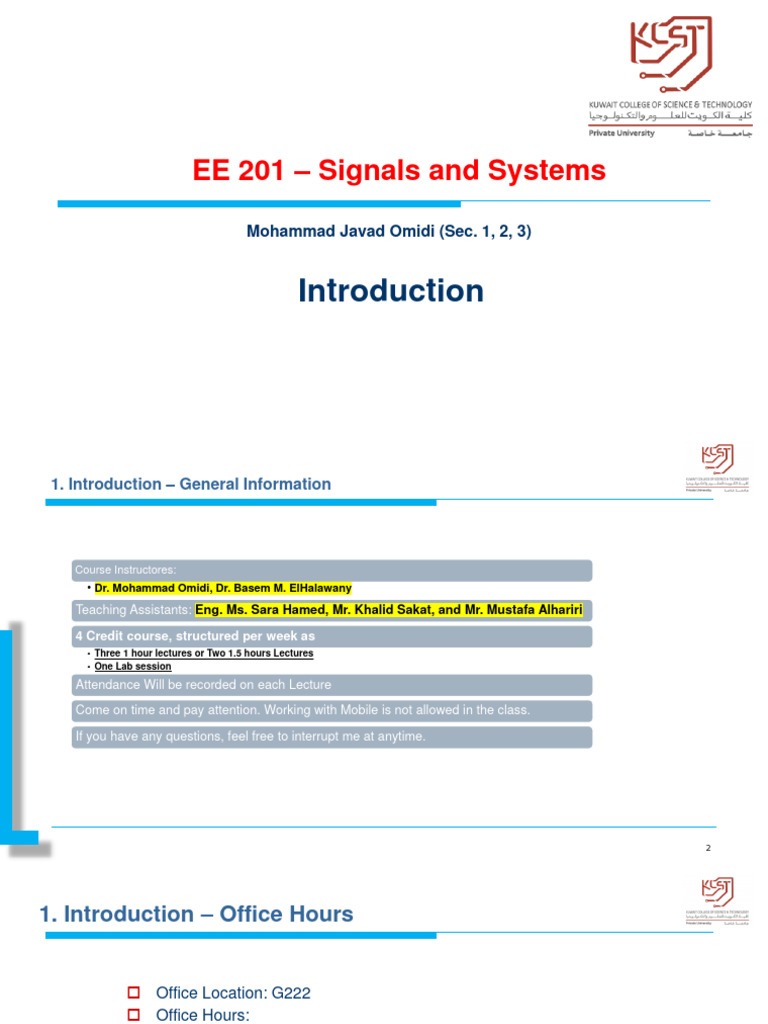 Signals and Systems Course Overview | PDF | Discrete Time And ...