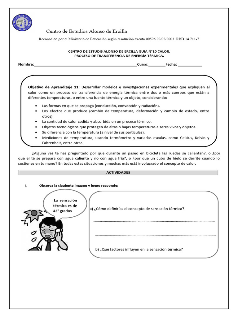 Guía sobre Calor y Transferencia Térmica | PDF | Temperatura | Calor