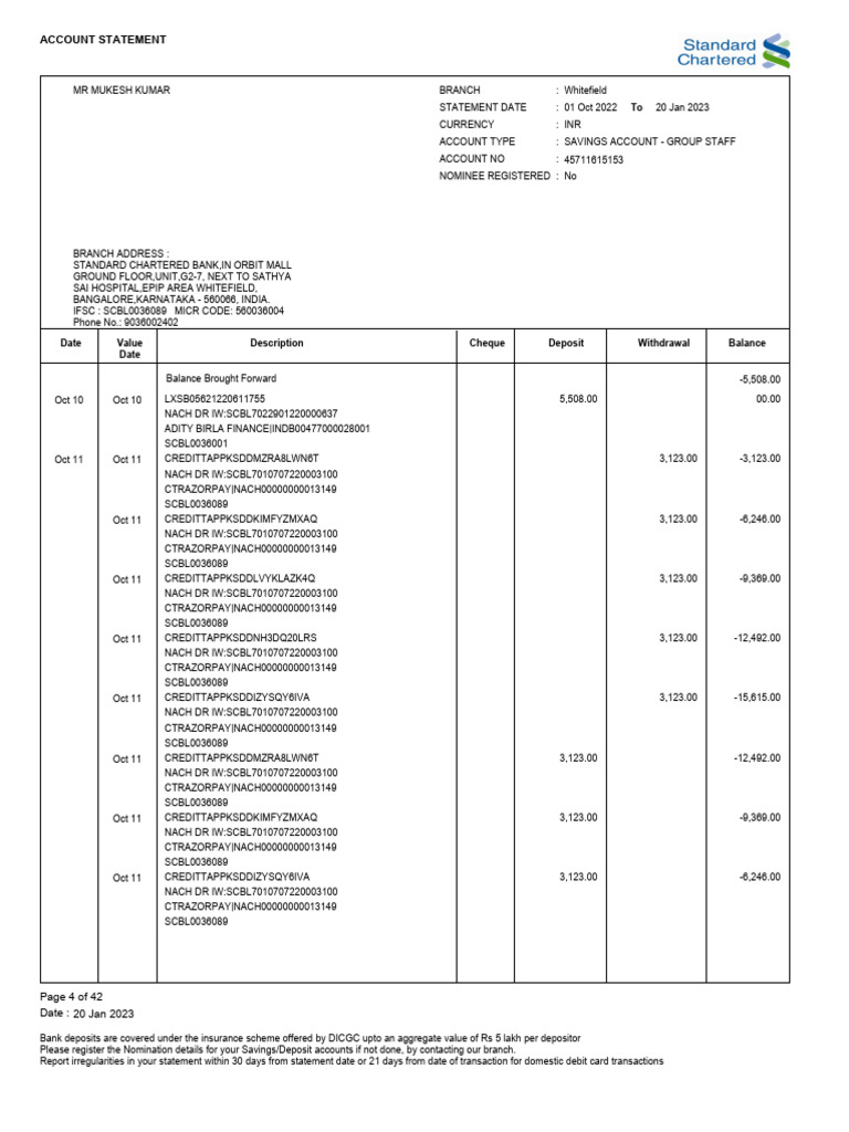 Statements2022-2023 | PDF | Cheque | Deposit Account