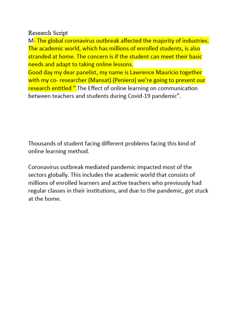 Research Script | PDF