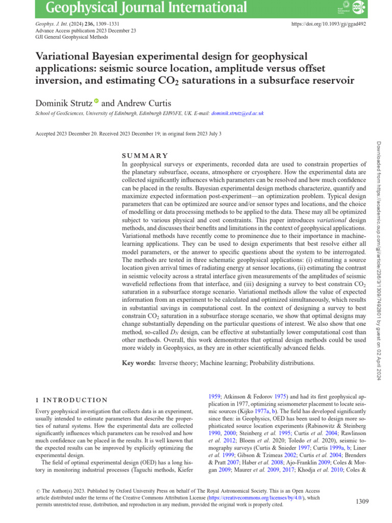 Variational Bayesian Experimental Design For Geophysical Applications ... Variational Bayesian Experimental Design For Geophysical Applications ...