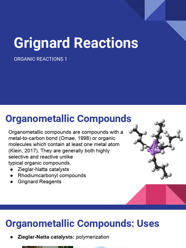 Reactions of ketones, aldehydes, & Esters using Grignard Reagents | PDF ...