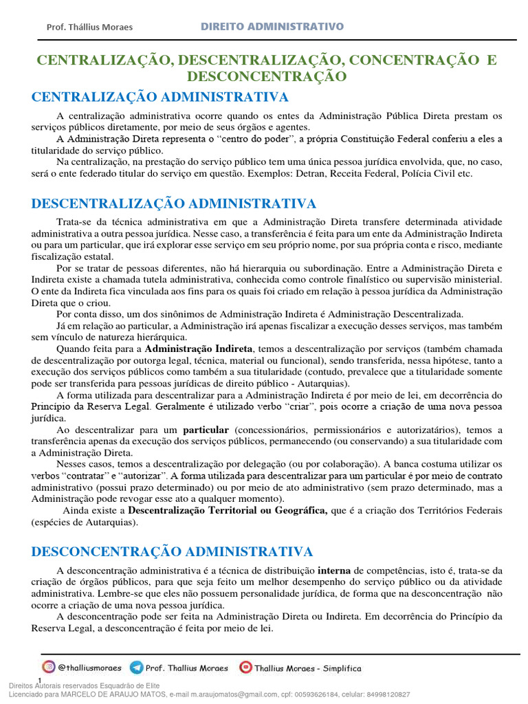 Centralização, Descentralização e Desconcentração | PDF | Administração ... Centralização, Descentralização e Desconcentração | PDF | Administração ...