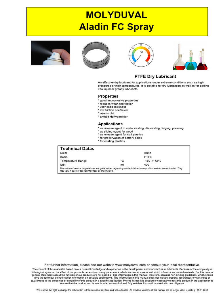 Aladin FC Spray | PDF | Lubricant | Physical Sciences