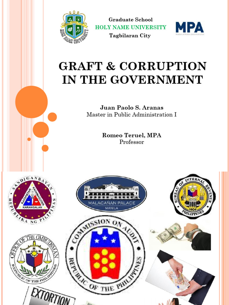 Graftcorruptioninthegovernment 130710031928 Phpapp01 | PDF | Political Corruption | Bribery