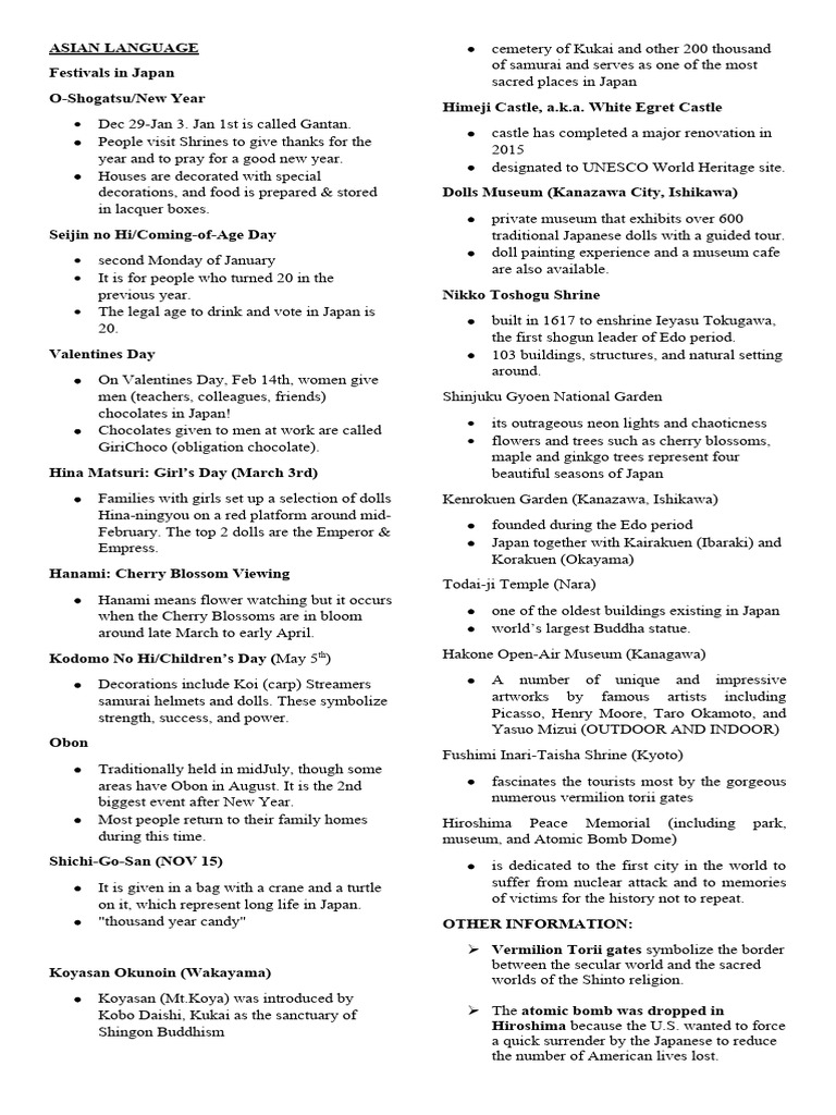 ASIAN LANGUAGE | PDF | Japanese Cuisine | Japan