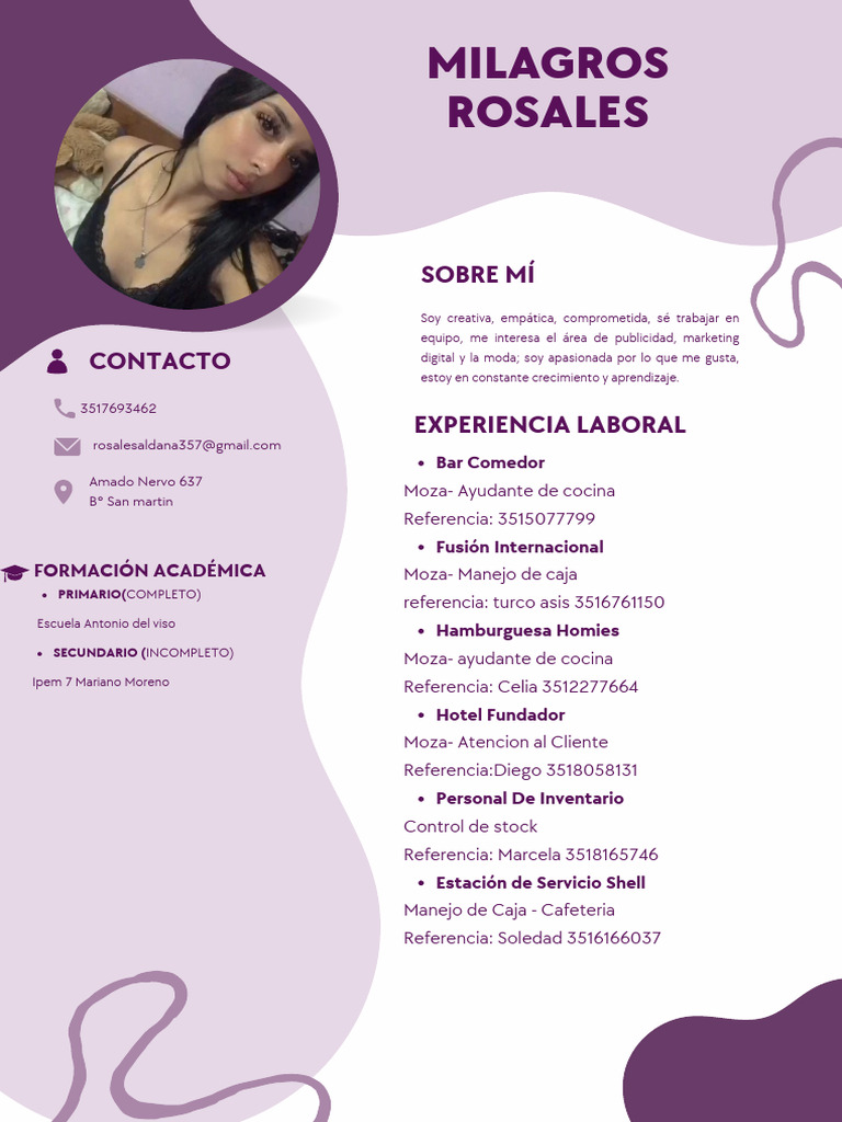 CV Milagros Rosales | PDF