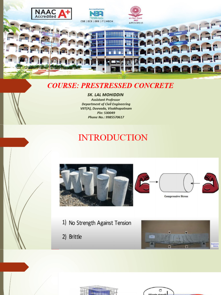 PSC Unit-1 | Download Free PDF | Prestressed Concrete | Strength Of Materials