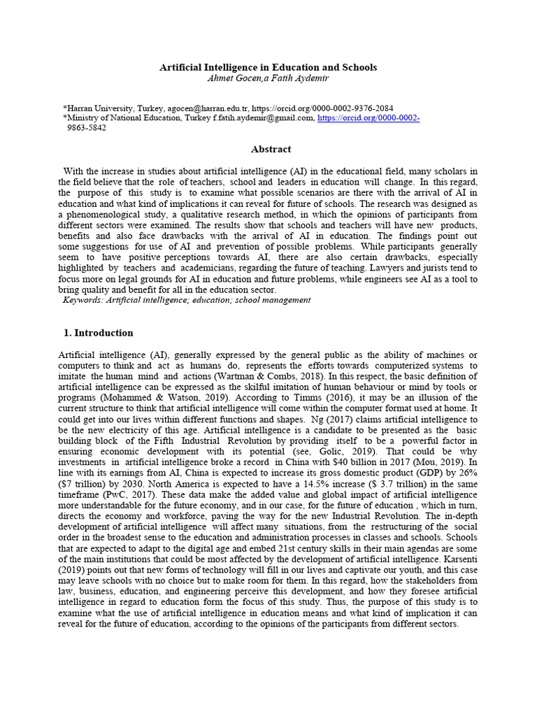 Ai S Impact On Education Systems Pdf Artificial Intelligence