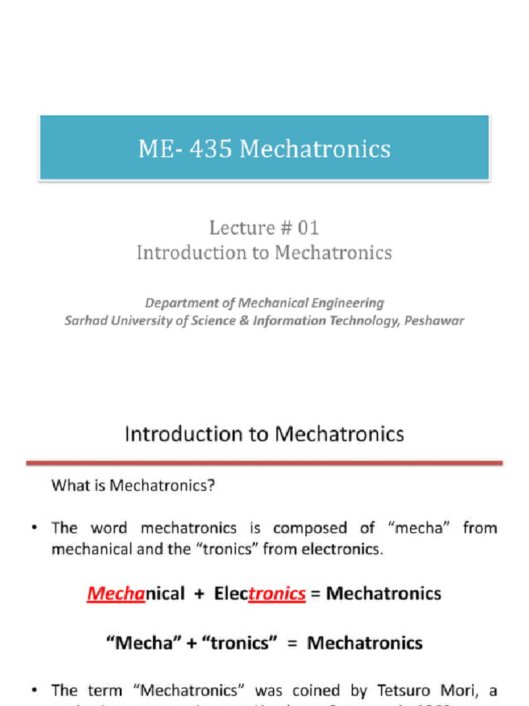 Mechatronics | PDF