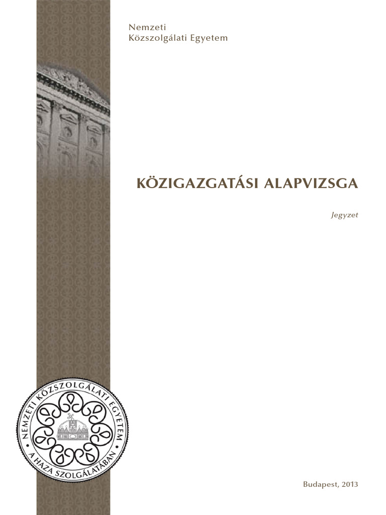 Nemzeti Közszolgálati Egyetem. Jegyzet | PDF