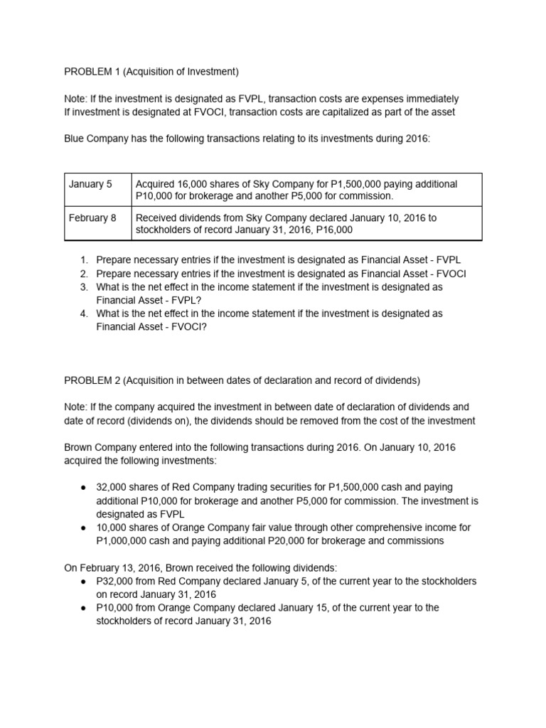 RP_FINANCIAL-ASSET-FVPL-FVOCI | PDF | Investing | Dividend