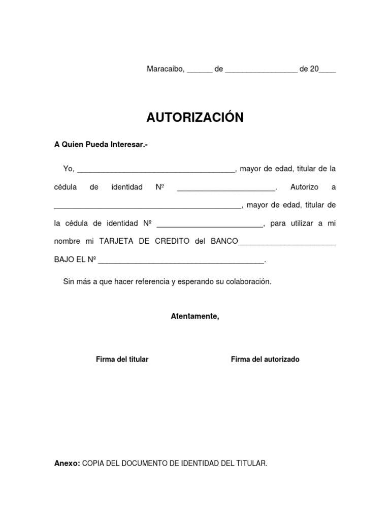 Autorizacion TDC | PDF