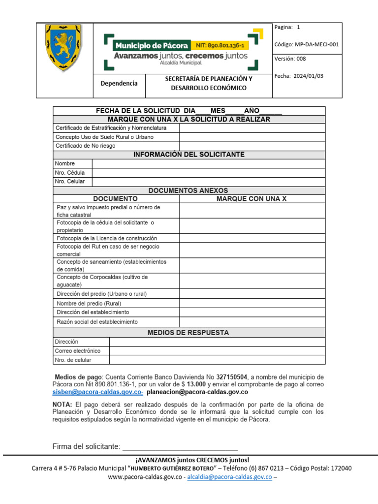 Formato Solicitudes de Concepto de Uso | PDF