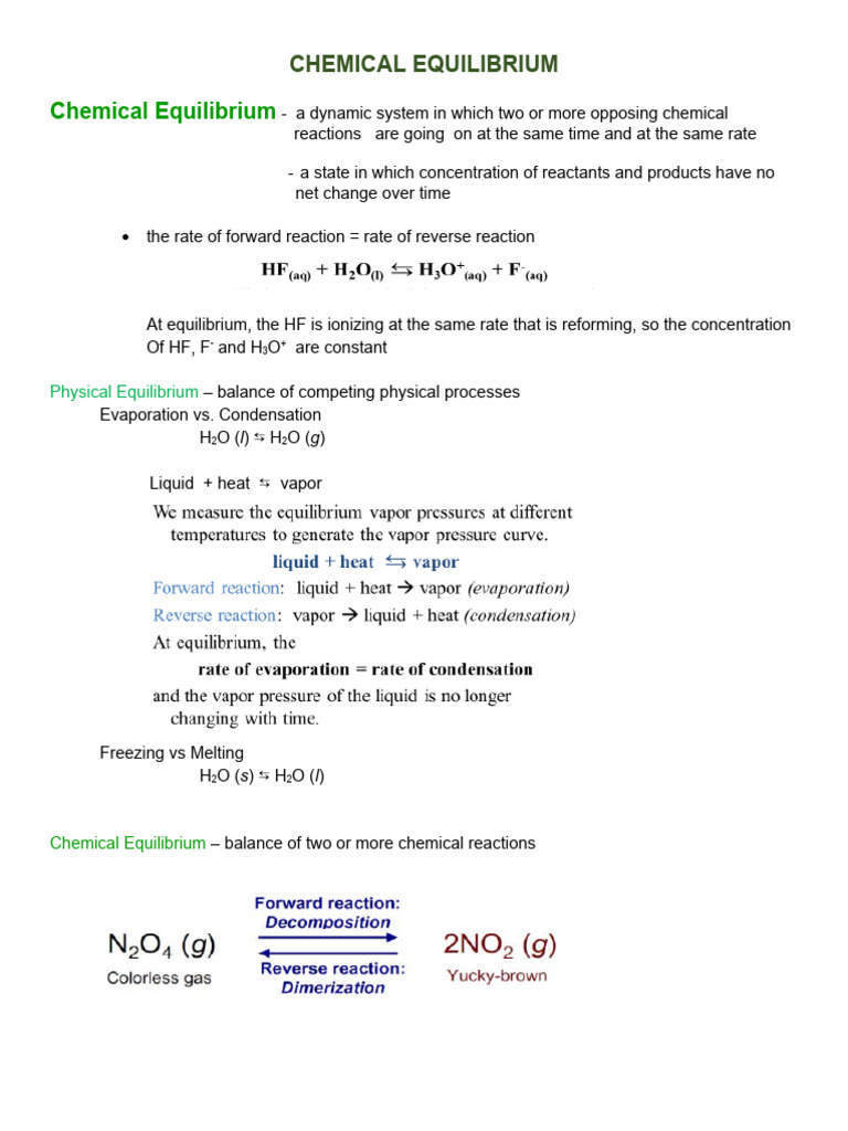 Chemical Equilibrium Chm012 | PDF | Reaction Rate | Chemical Equilibrium