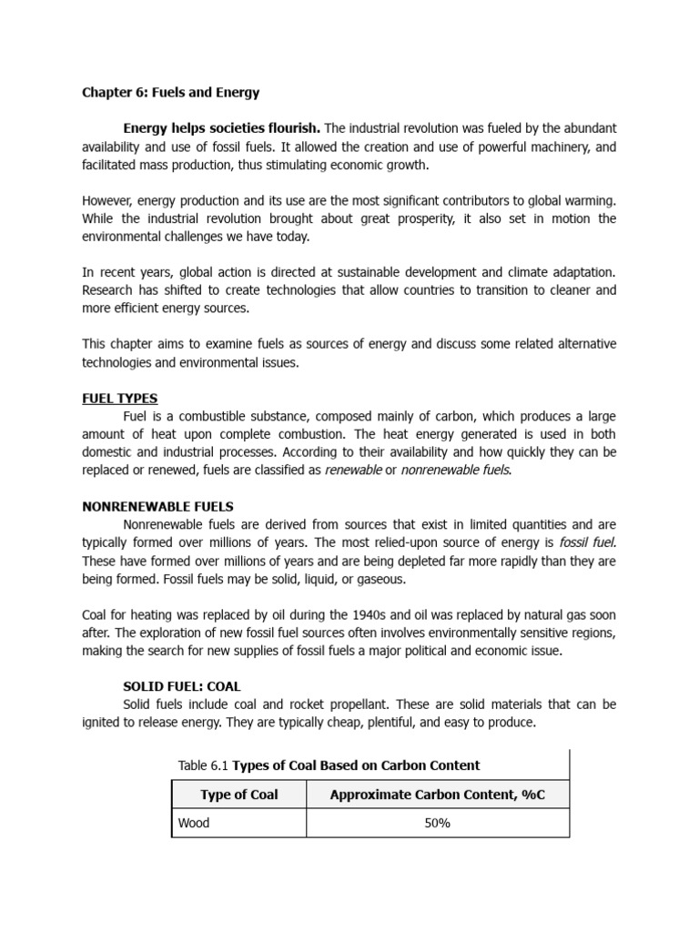 Unit 6 Fuels and Energy | PDF | Fuels | Petroleum