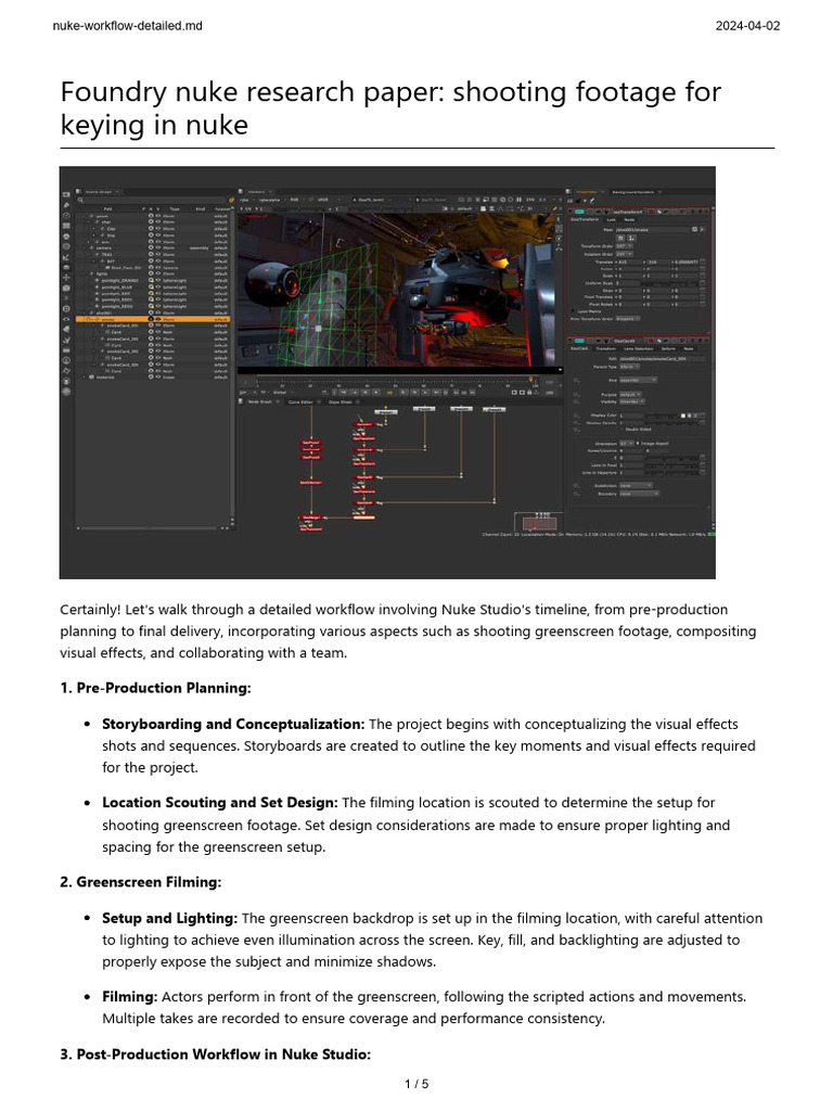 Nuke Workflow Detailed | PDF | 3 D Computer Graphics | Imaging