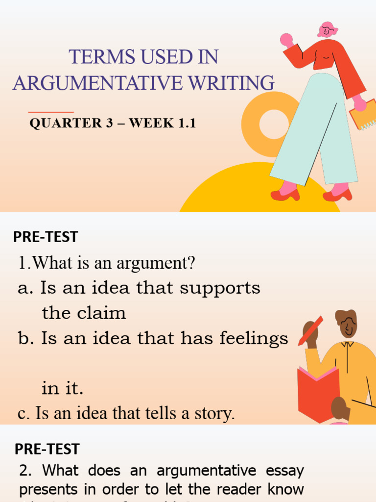 Q3W1.2 Terms Used in Argumentatve Writing | PDF | Essays | Evidence