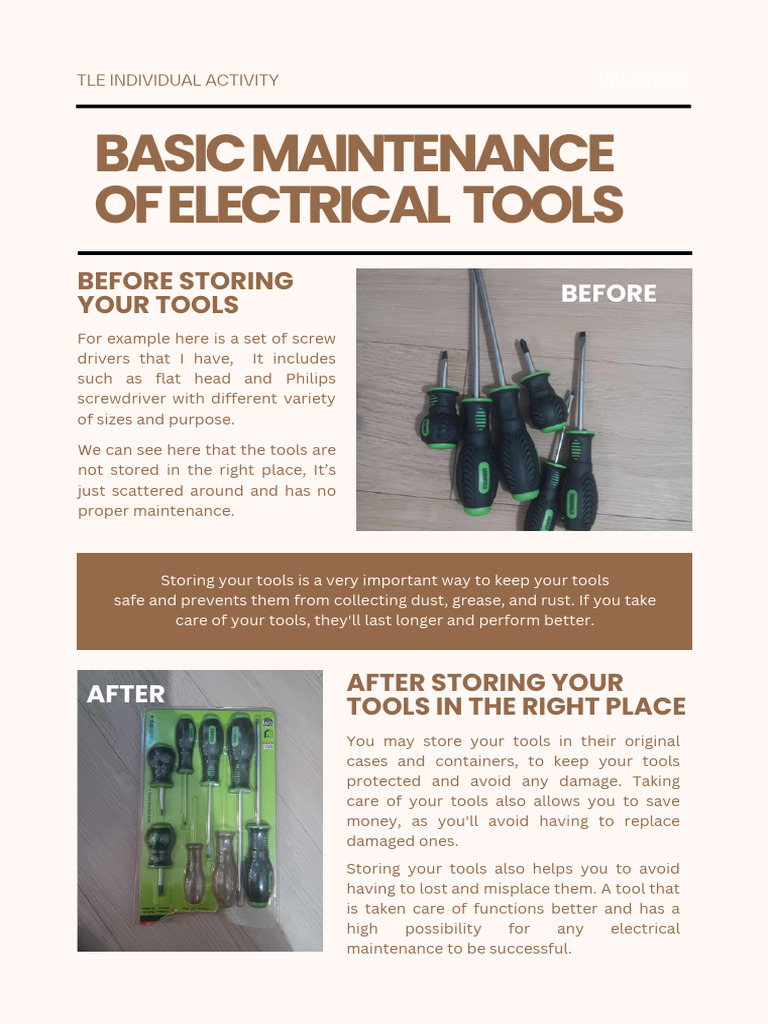 TLE BASIC MAINTENANCE ELECTRICAL TOOLS | PDF