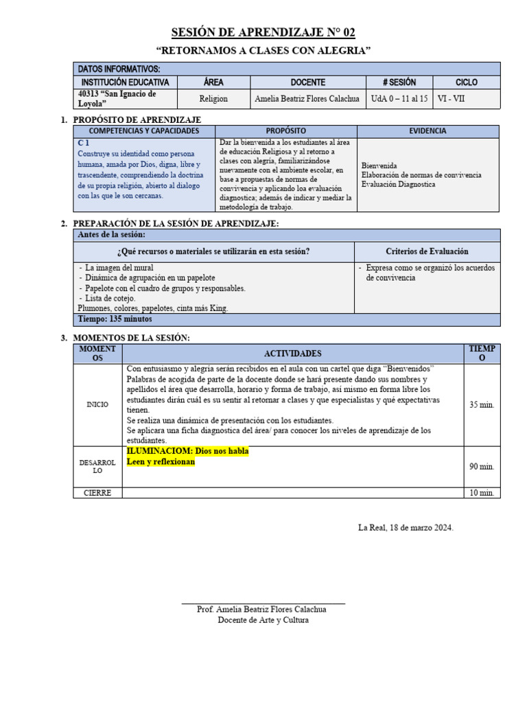 Sesión de Aprendizaje n | PDF | Maestros | Aprendizaje