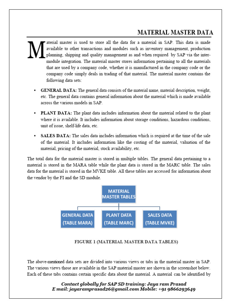 Material Master | PDF | Sales | Pricing