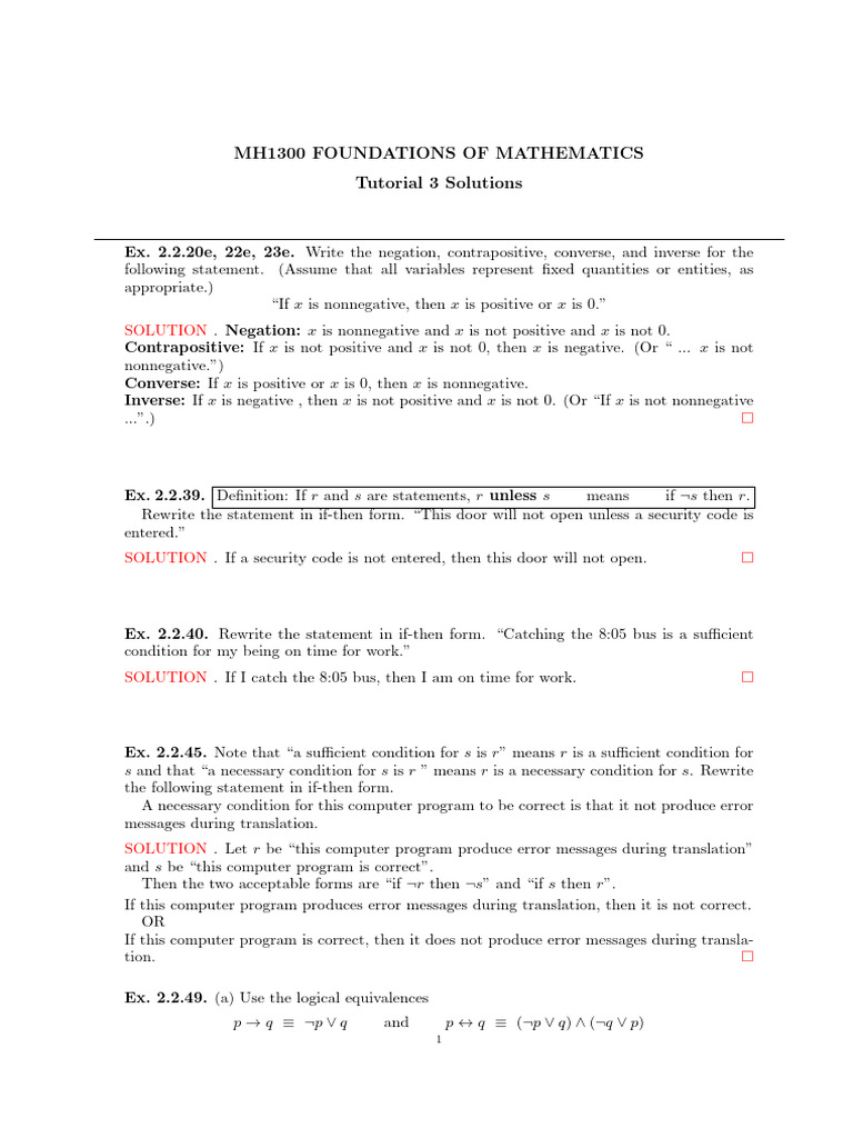 Tutorial 3 | PDF | Argument | Logical Consequence