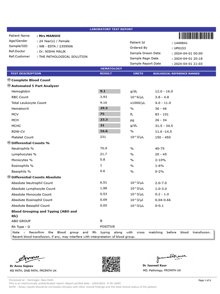 1440841_Report | PDF | Hyperglycemia | Clinical Pathology