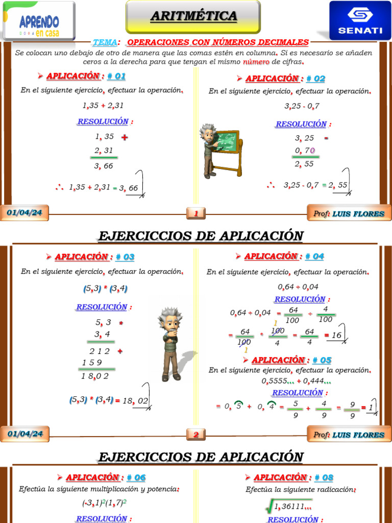 Operaciones con Decimales | PDF