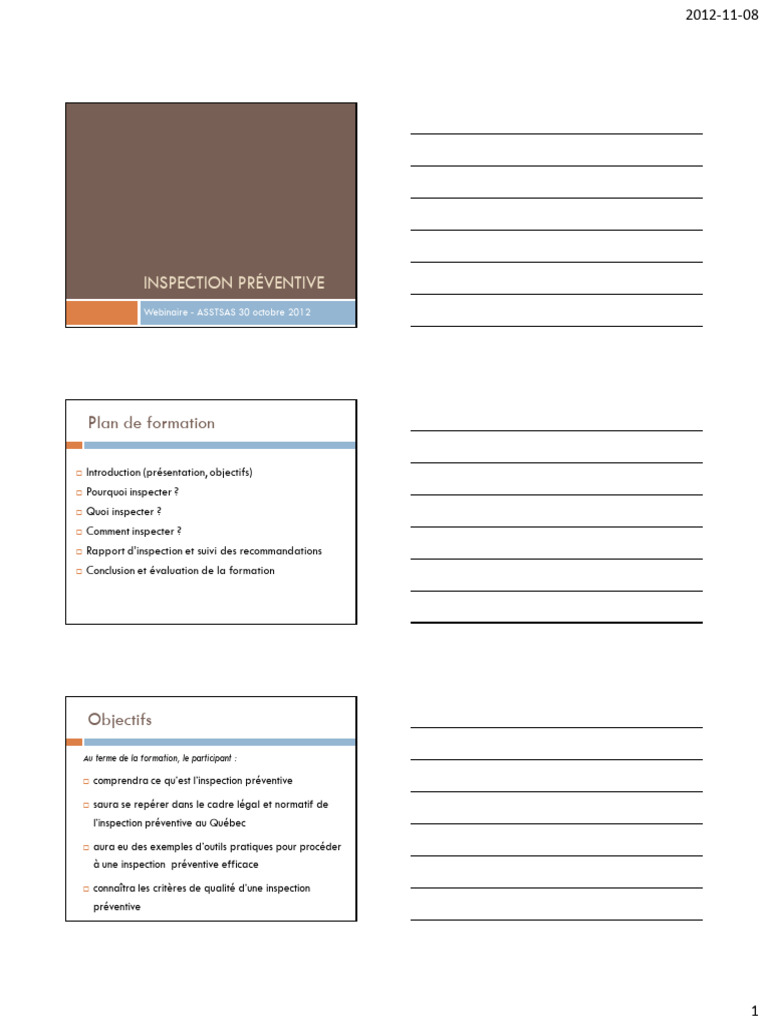 Inspection Préventive : Guide Complet | PDF | Sécurité | Loi
