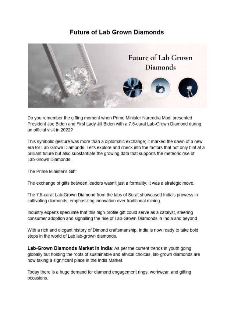 Future Trends in Lab-Grown Diamonds | PDF | Diamond | Jewellery