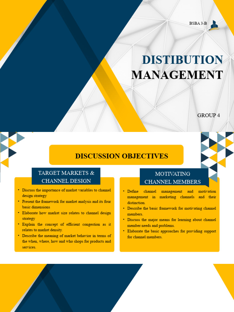 Group 4 Distribution Mgt. | PDF | Geography | Marketing
