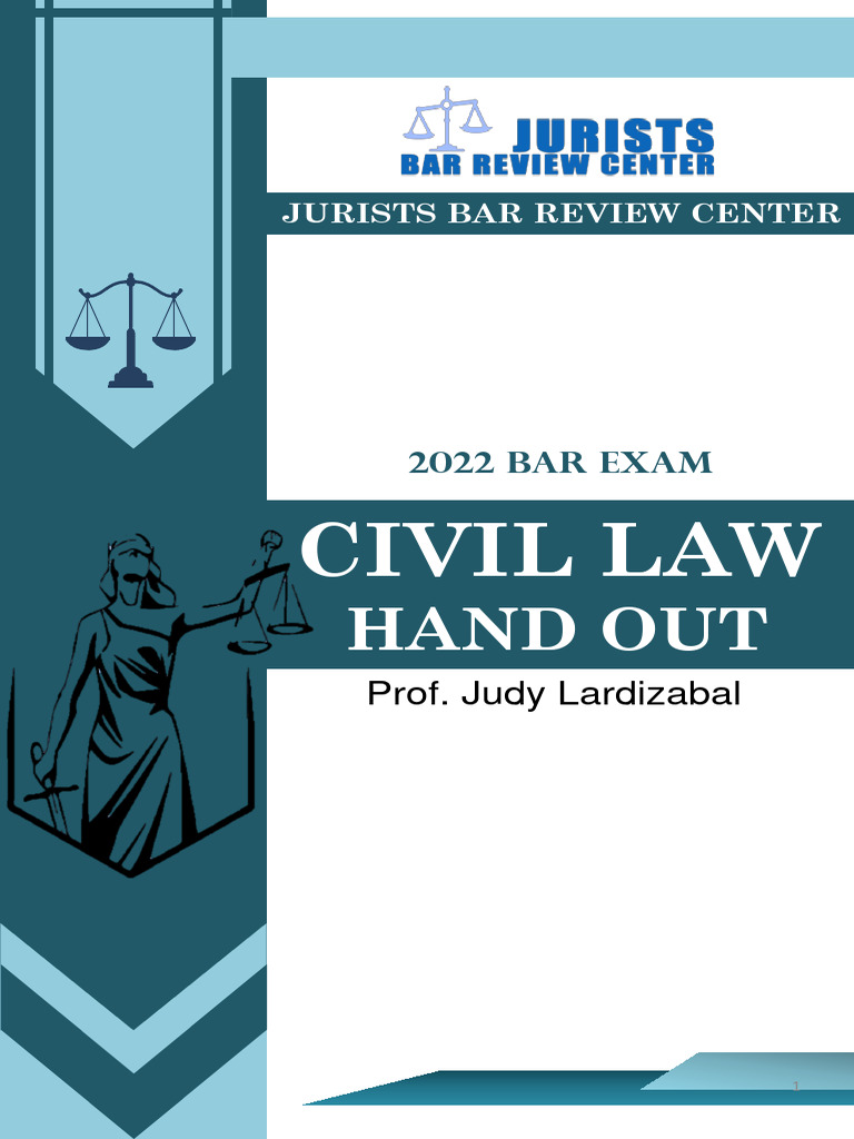 2022 Civil Law Bar Exam Review Guide | PDF | Burden Of Proof (Law ...