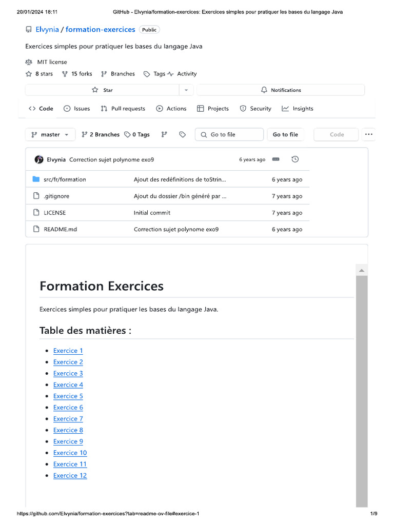 GitHub - Elvynia - Formation-Exercices - E... Ur Pratiquer Les Bases Du ...