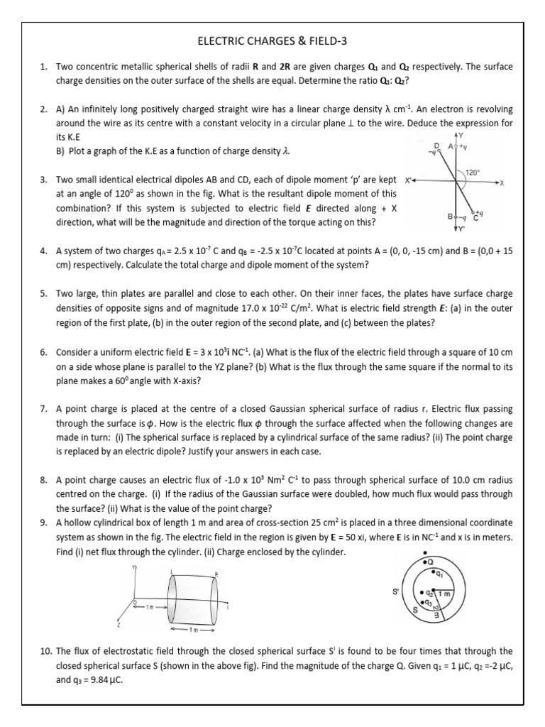 ELECTROSTATICS-3 | PDF | Electric Field | Metrology
