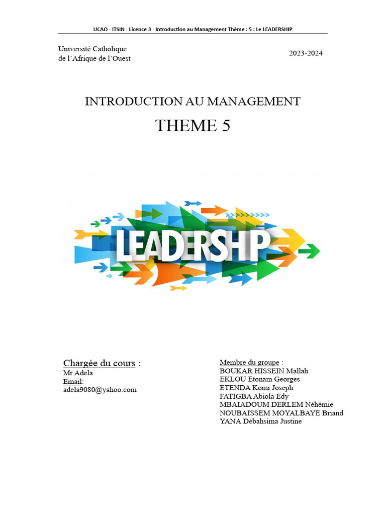 Leadership Final | PDF | Direction | Motivation