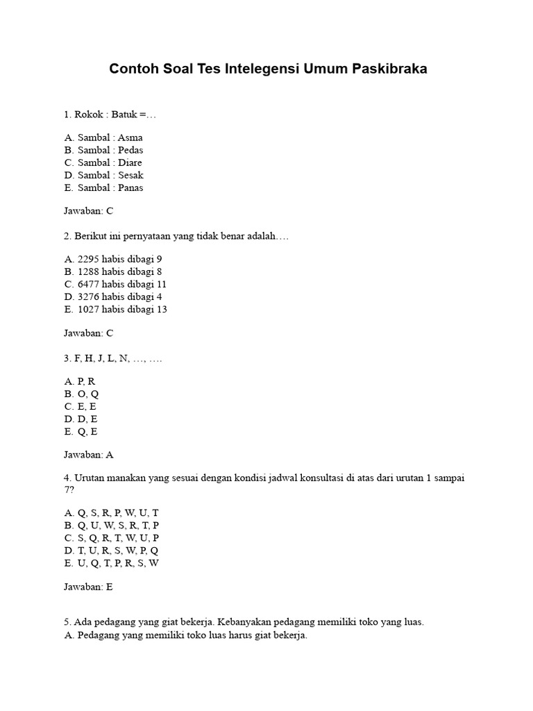 Contoh Soal Tiu Paskibraka | PDF
