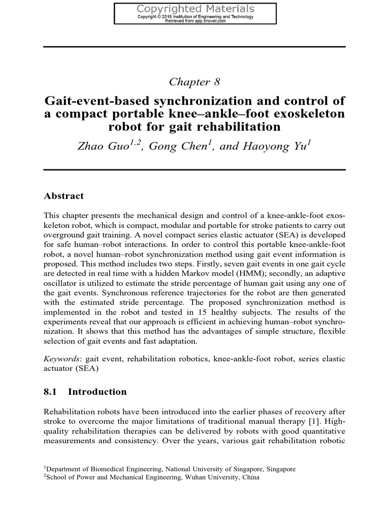 Gait Event Based Synchronization | Download Free PDF | Actuator | Walking
