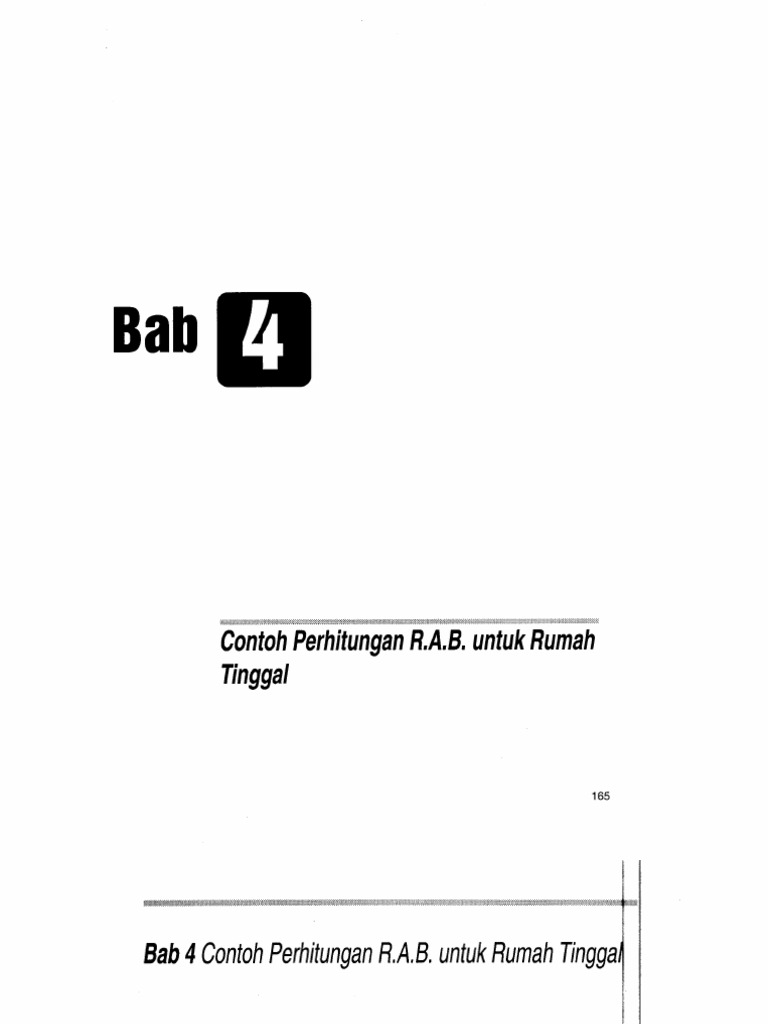 Bab4 Contoh Perhitungan RAB Untuk Rumah Tinggal | PDF