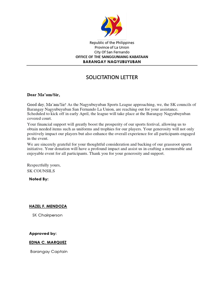 Solicitation Letter | PDF