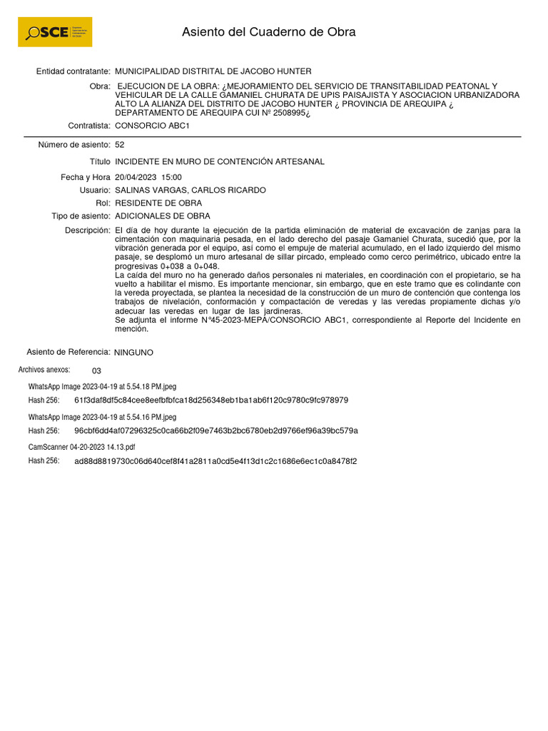 Asiento #52 - Del Residente | PDF