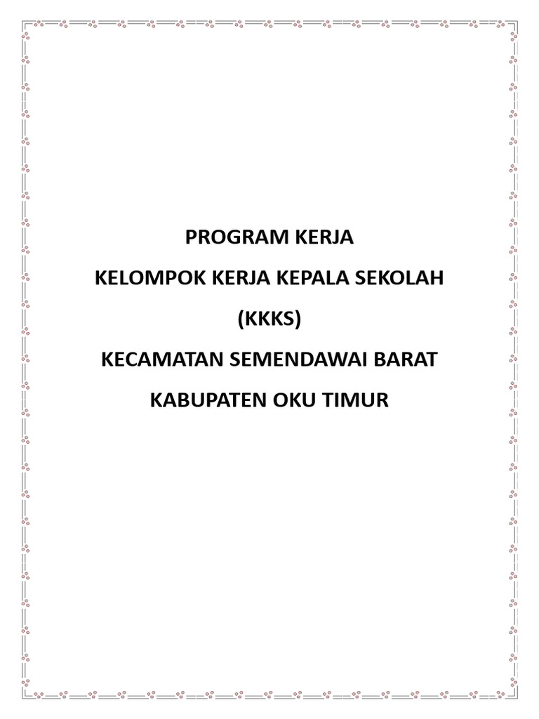 Program Kerja Kegiatan Kkks | PDF