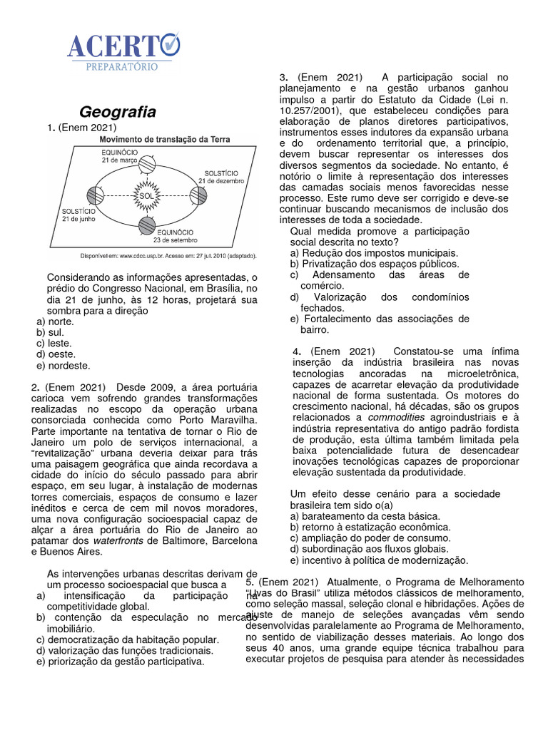 Aula 1 Geo | PDF | Agricultura | Economia