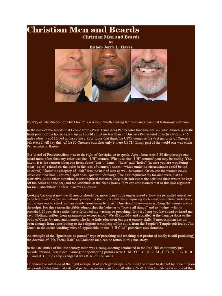 Christian Men and Beards | PDF | Beard | Shaving