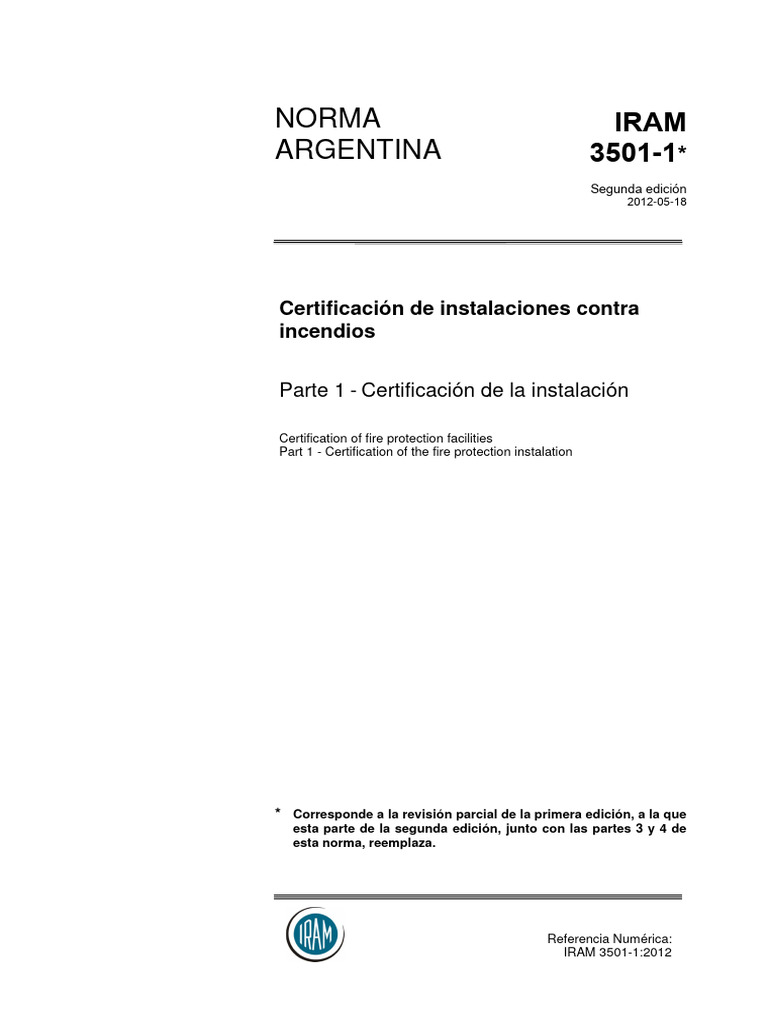 Iram 3501-1 Ultima Rev 2012 | PDF | Estandarización