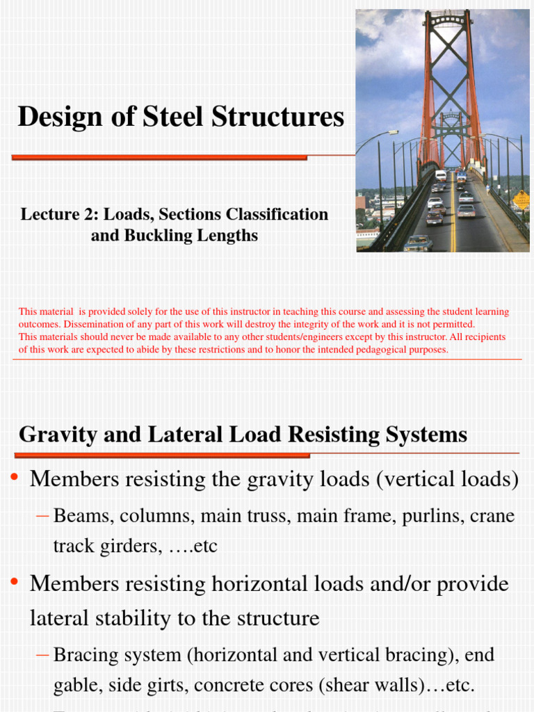 02-Loads, Section Classification and Buckling Length | PDF | Framing (Construction) | Concrete