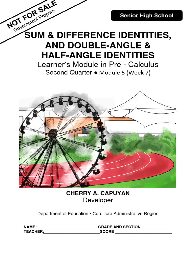 Pre Cal SUM DIFFERENCE IDENTITIES AND DOUBLE ANGLE and HALF ANGLE ...