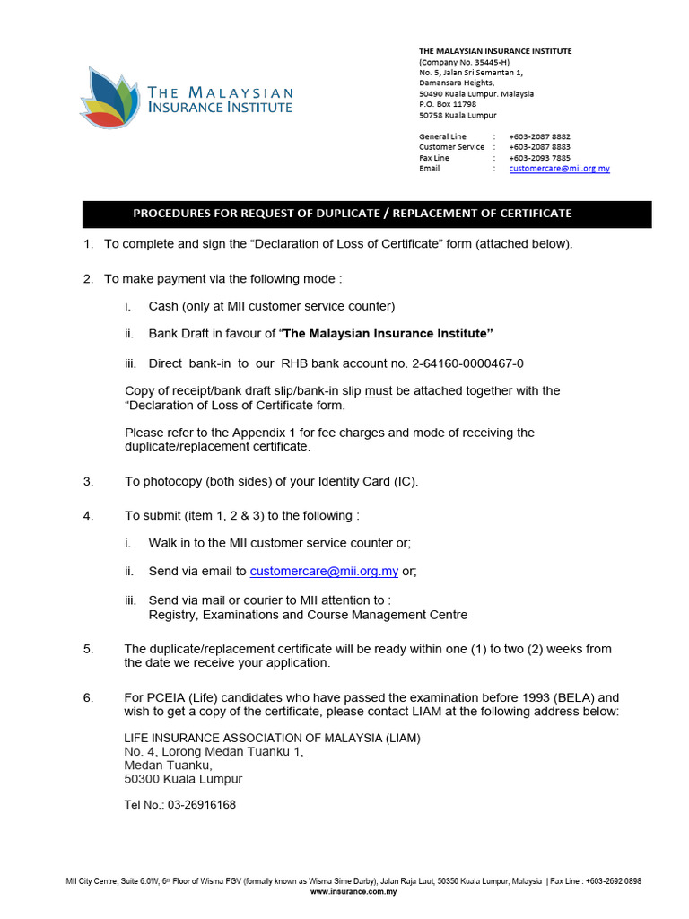 The Malaysian Insurance Institute | PDF | Service Industries | Business